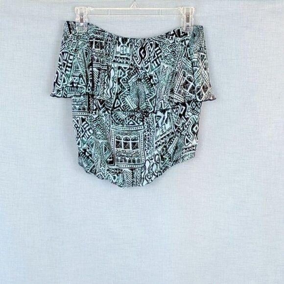 Wet Seal | Tops | Wet Seal Strapless Blueblack Pattern Top | Poshmark